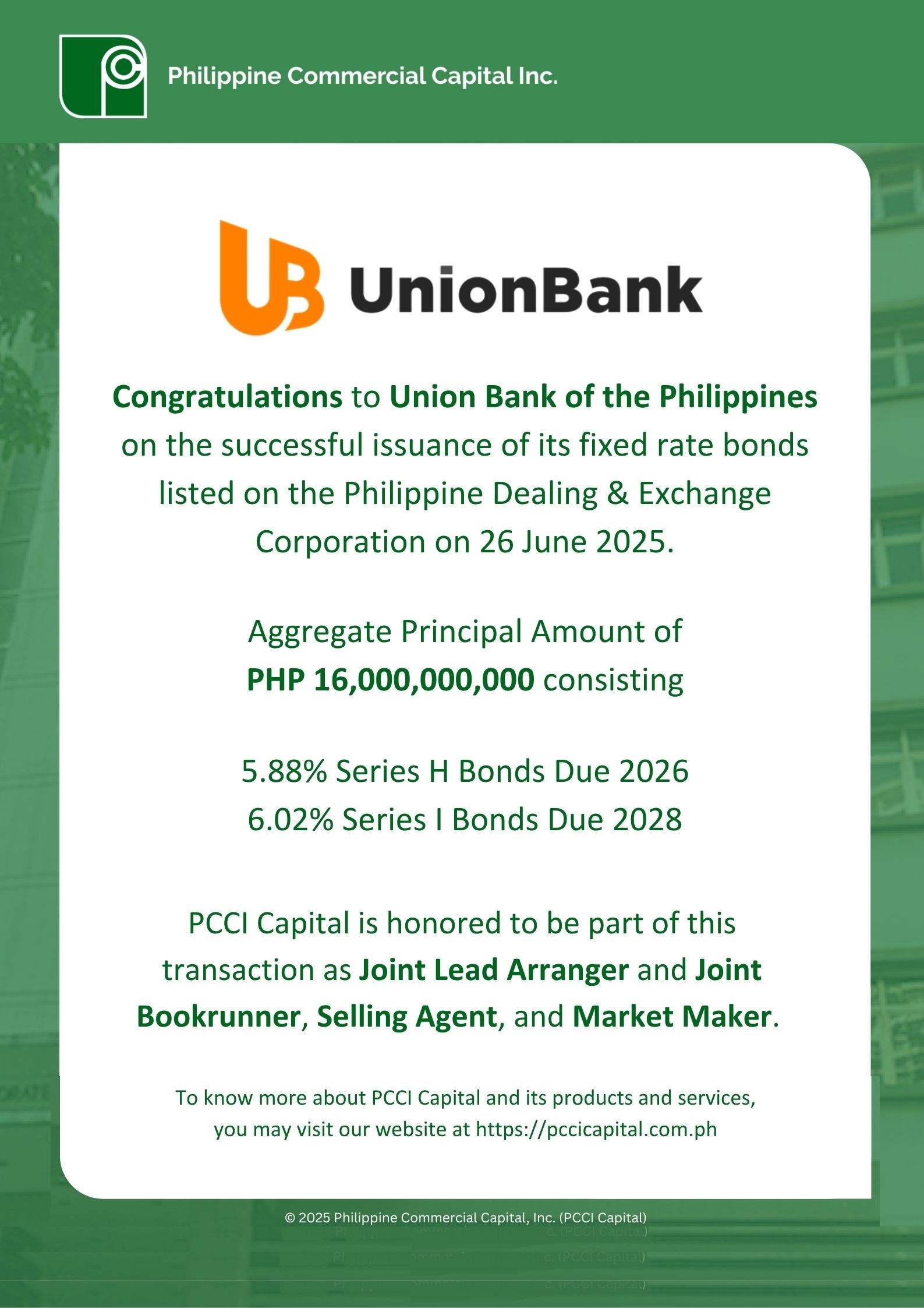 Union Bank of the Philippines Fixed Rate Bonds Issuance - Philippine ...